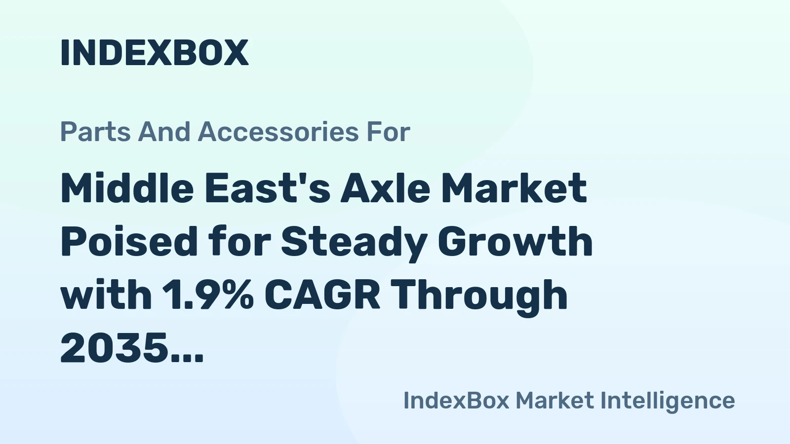 Middle East's Axle Market Poised for Steady Growth with 1.9% CAGR Through 2035