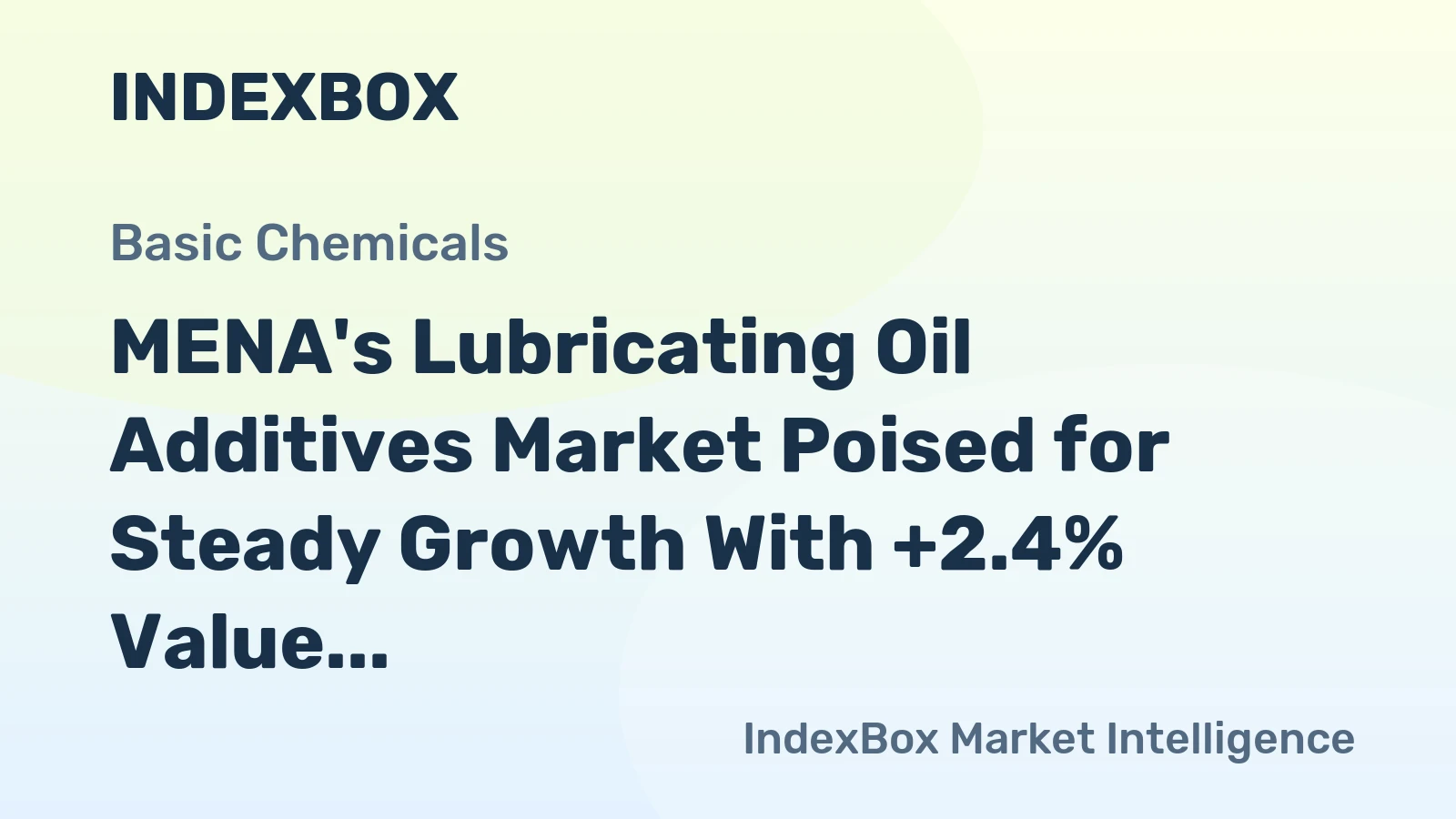 MENA's Lubricating Oil Additives Market Poised for Steady Growth With +2.4% Value CAGR
