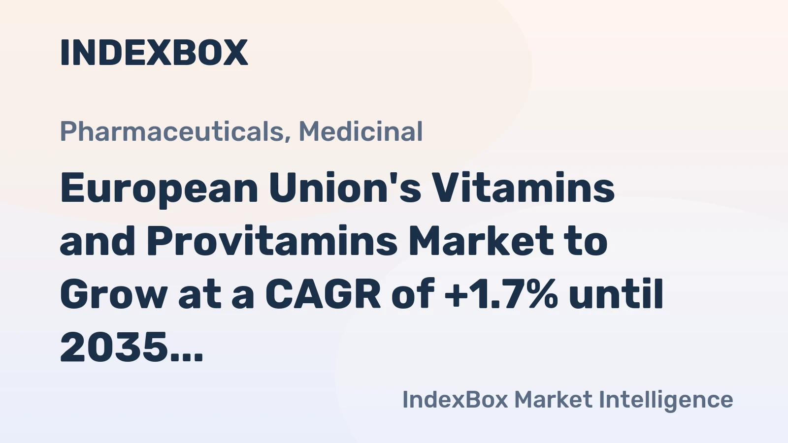 European Union's Vitamins and Provitamins Market to Grow at a CAGR of +1.7% until 2035, Reaching $16.2B in Value