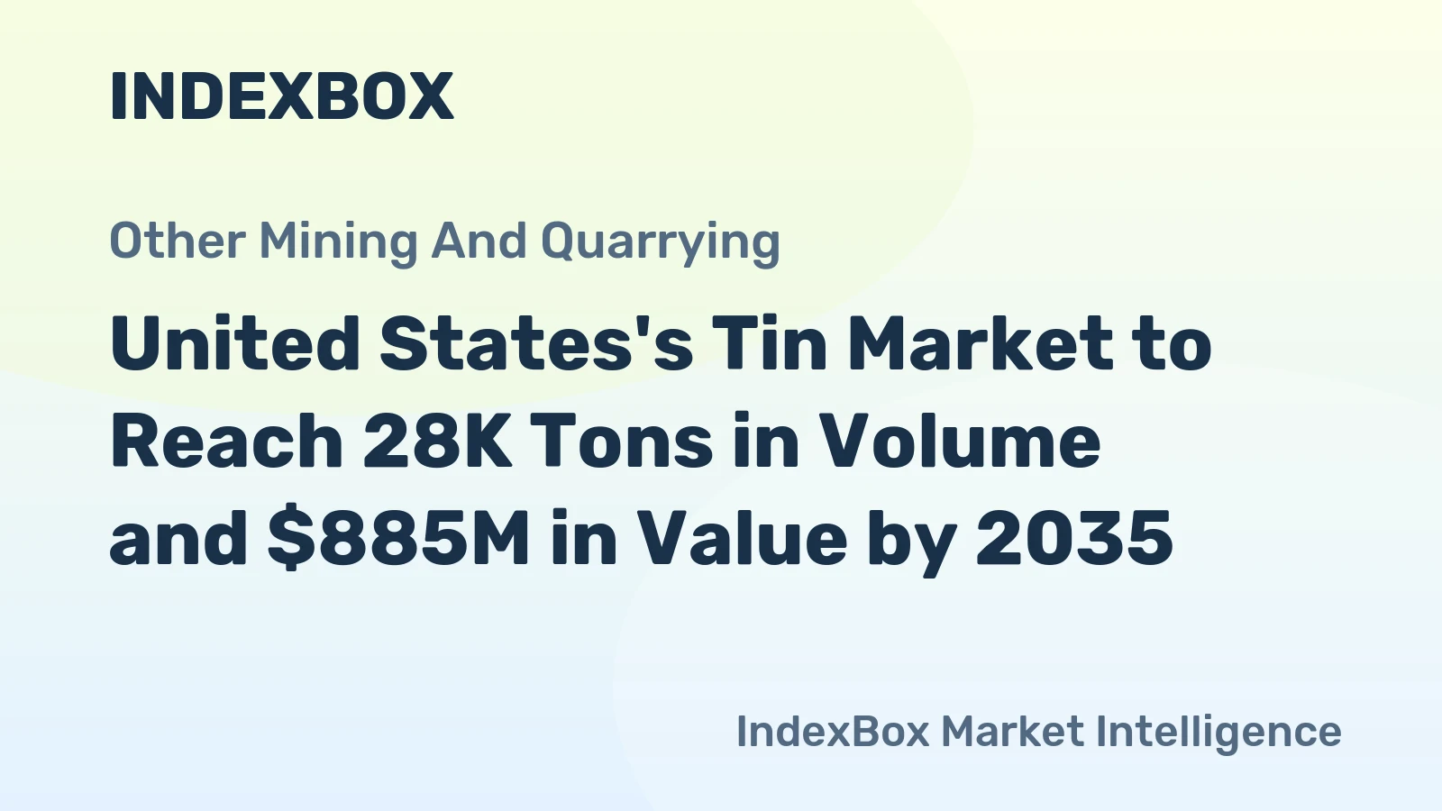 United States's Tin Market to Reach 28K Tons in Volume and $885M in Value by 2035