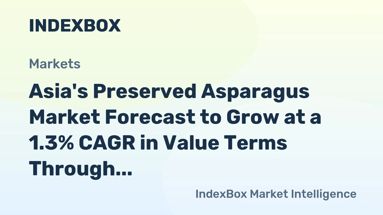 Asia's Preserved Asparagus Market Forecast to Grow at a 1.3% CAGR in Value Terms Through 2035