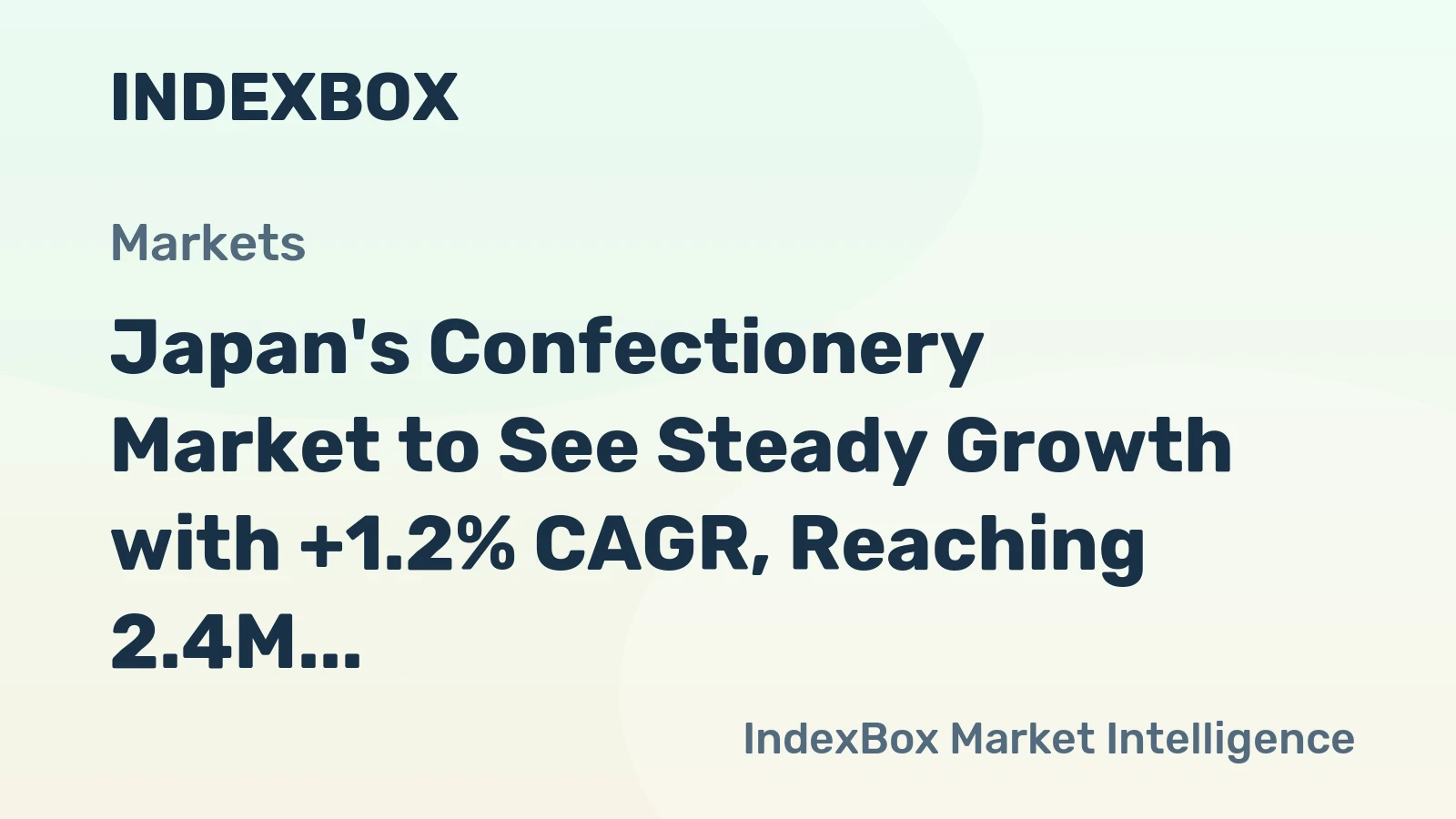 Japan's Confectionery Market to See Steady Growth with +1.2% CAGR, Reaching 2.4M Tons by 2035