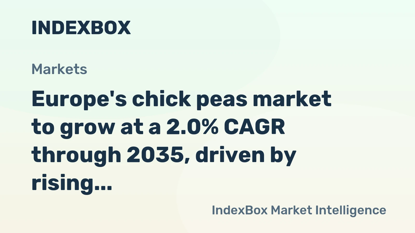 Europe's chick peas market to grow at a 2.0% CAGR through 2035, driven by rising demand, reaching 690K tons.