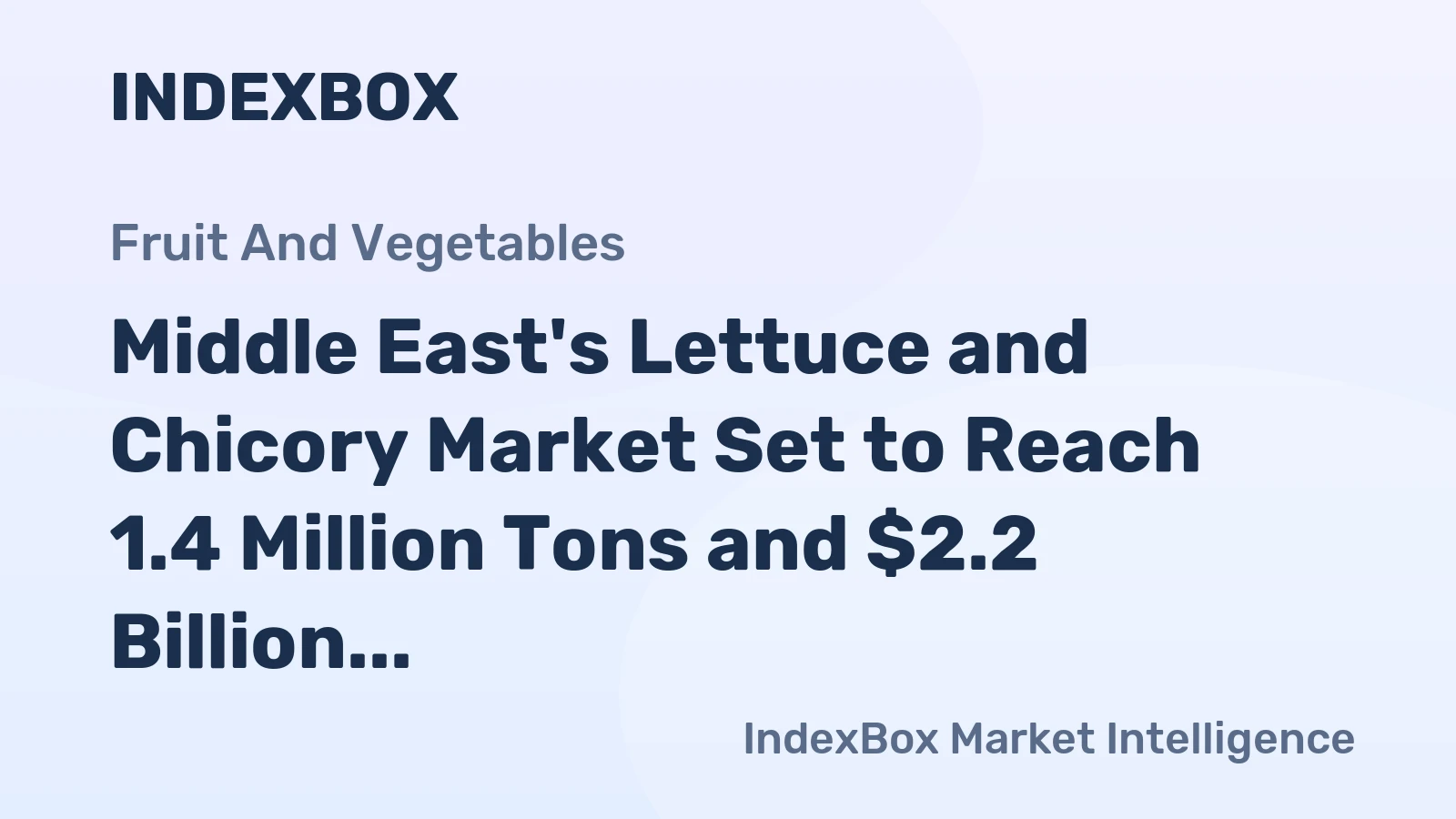 Middle East's Lettuce and Chicory Market Set to Reach 1.4 Million Tons and $2.2 Billion by 2035
