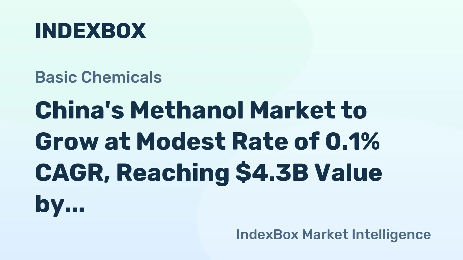 China's Methanol Market to Grow at Modest Rate of 0.1% CAGR, Reaching $4.3B Value by 2035