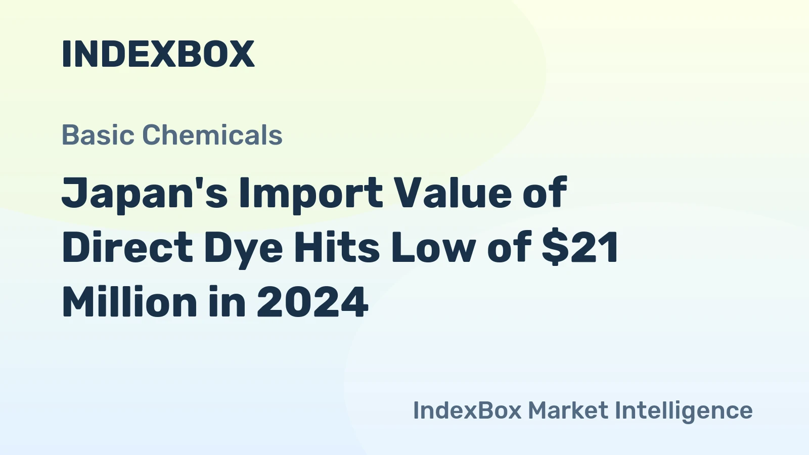 Japan's Import Value of Direct Dye Hits Low of $21 Million in 2024