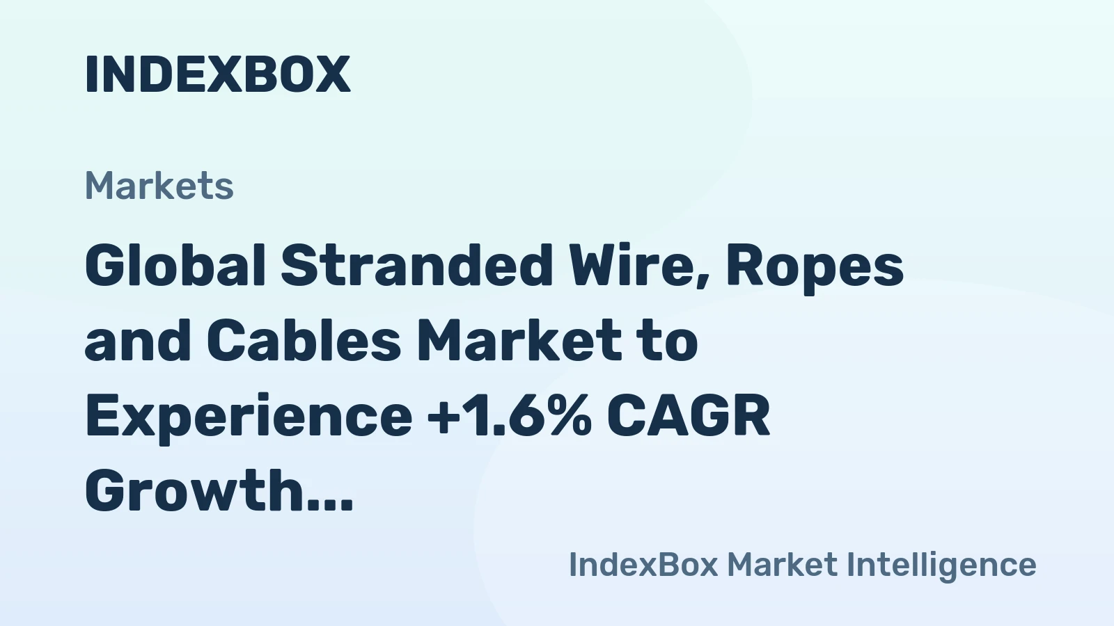 Global Stranded Wire, Ropes and Cables Market to Experience +1.6% CAGR Growth, Reaching 13M Tons by 2035