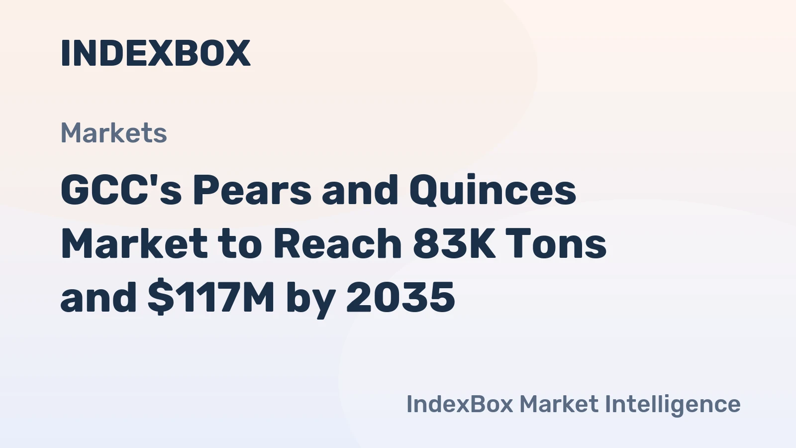 GCC's Pears and Quinces Market to Reach 83K Tons and $117M by 2035