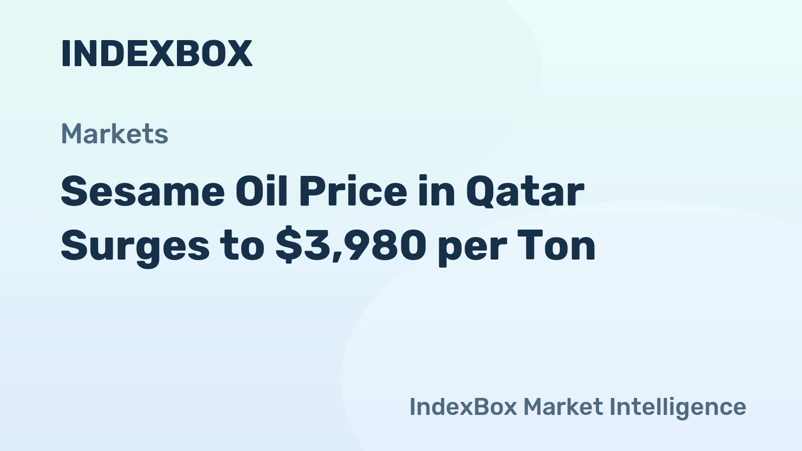 Sesame Oil Price in Qatar Surges to $3,980 per Ton