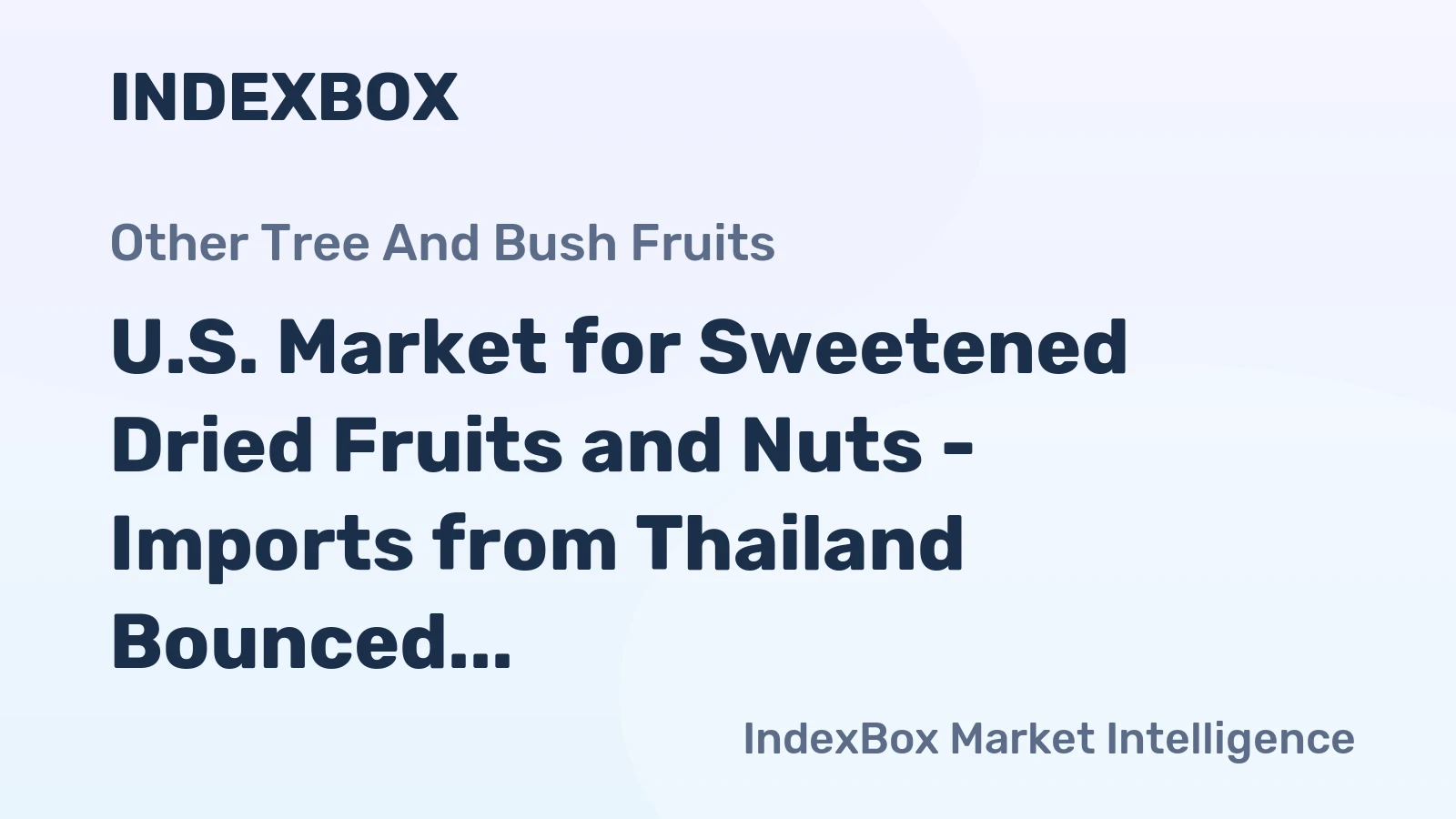 U.S. Market for Sweetened Dried Fruits and Nuts - Imports from Thailand Bounced Back to Reach $14.2M in 2018