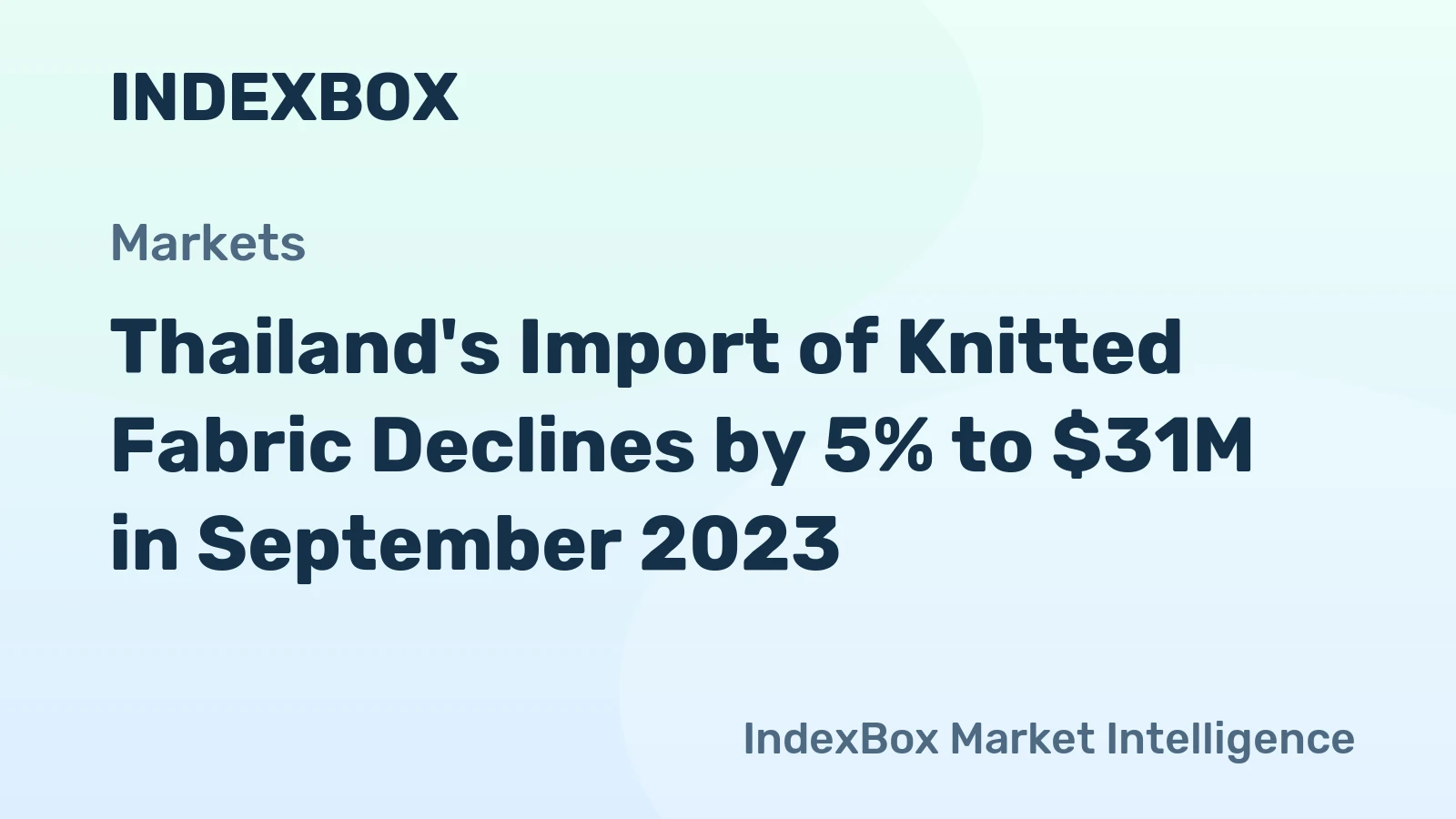 Thailand's Import of Knitted Fabric Declines by 5% to $31M in September 2023