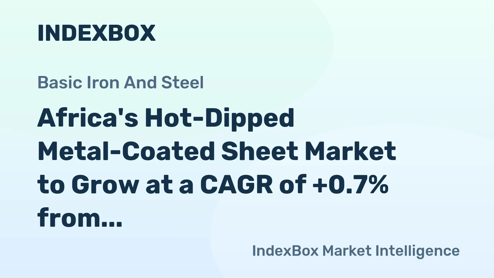 Africa's Hot-Dipped Metal-Coated Sheet Market to Grow at a CAGR of +0.7% from 2024 to 2035, Reaching $31.1B by the End of 2035