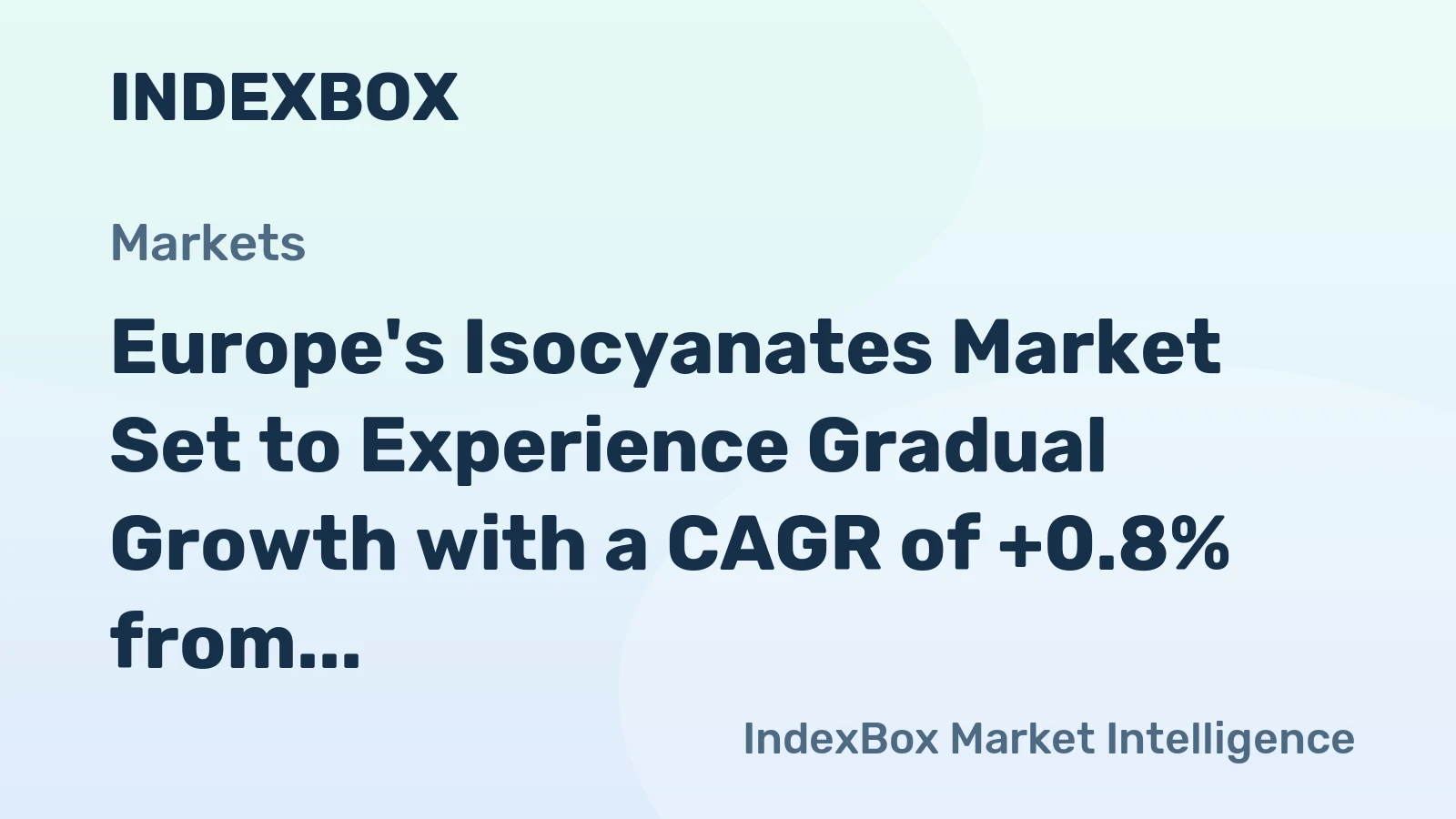 Europe's Isocyanates Market Set to Experience Gradual Growth with a CAGR of +0.8% from 2024 to 2035