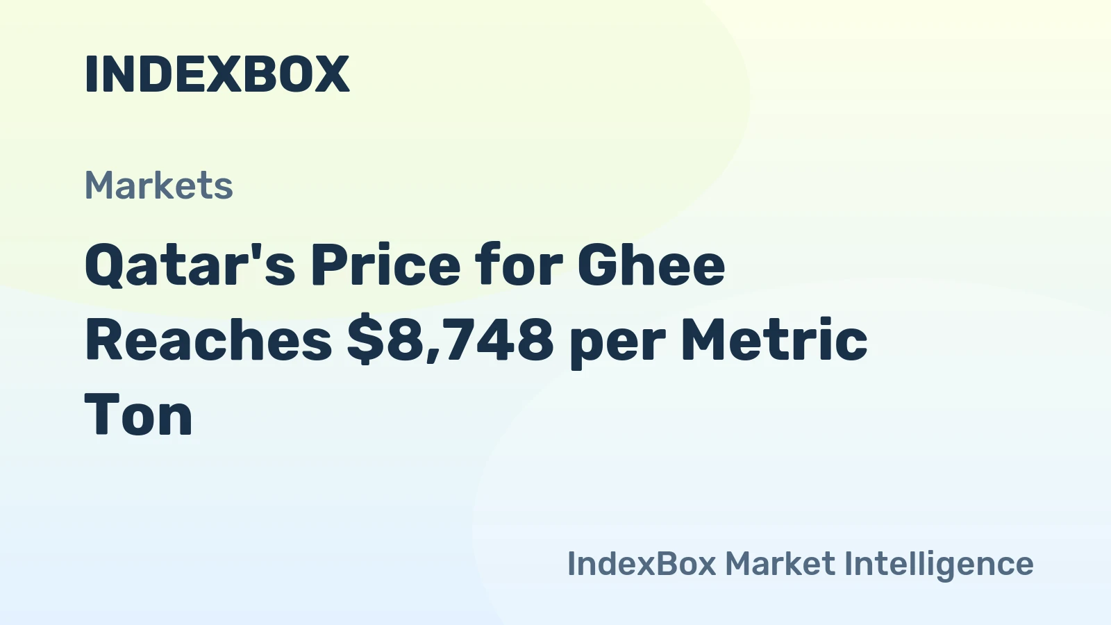 Qatar's Price for Ghee Reaches $8,748 per Metric Ton