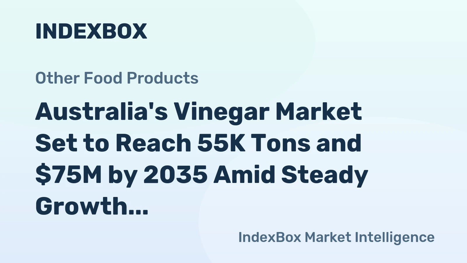 Australia's Vinegar Market Set to Reach 55K Tons and $75M by 2035 Amid Steady Growth
