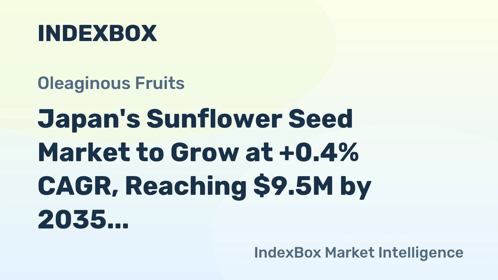 Japan's Sunflower Seed Market to Grow at +0.4% CAGR, Reaching $9.5M by 2035