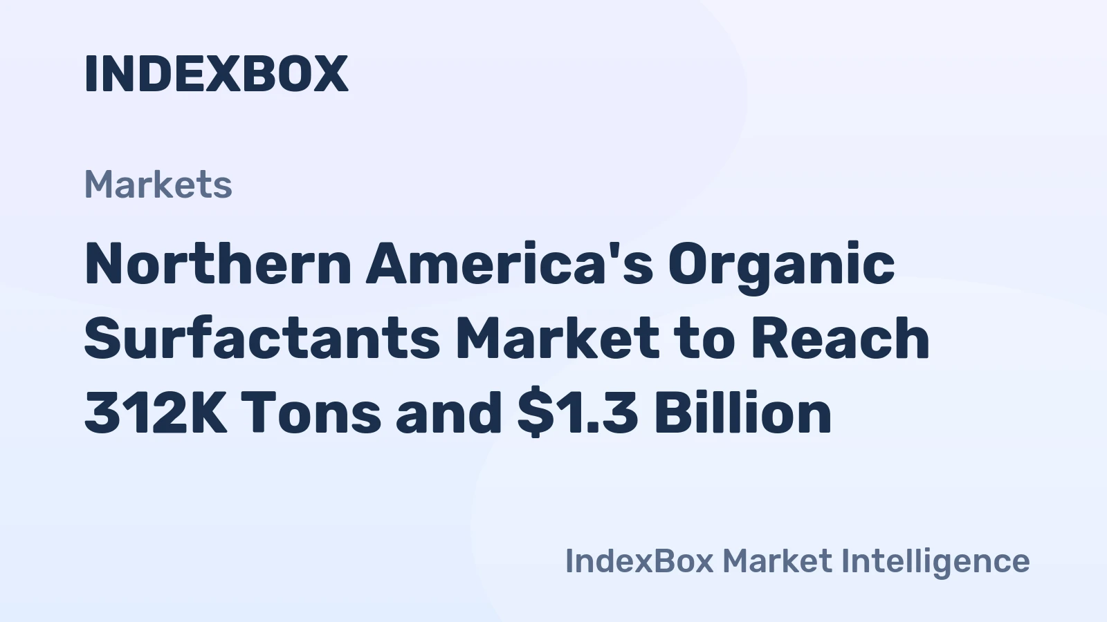 Northern America's Organic Surfactants Market to Reach 312K Tons and $1.3 Billion