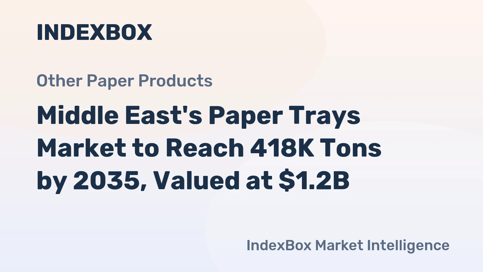 Middle East's Paper Trays Market to Reach 418K Tons by 2035, Valued at $1.2B