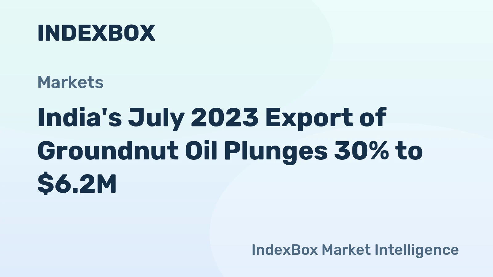 India's July 2023 Export of Groundnut Oil Plunges 30% to $6.2M