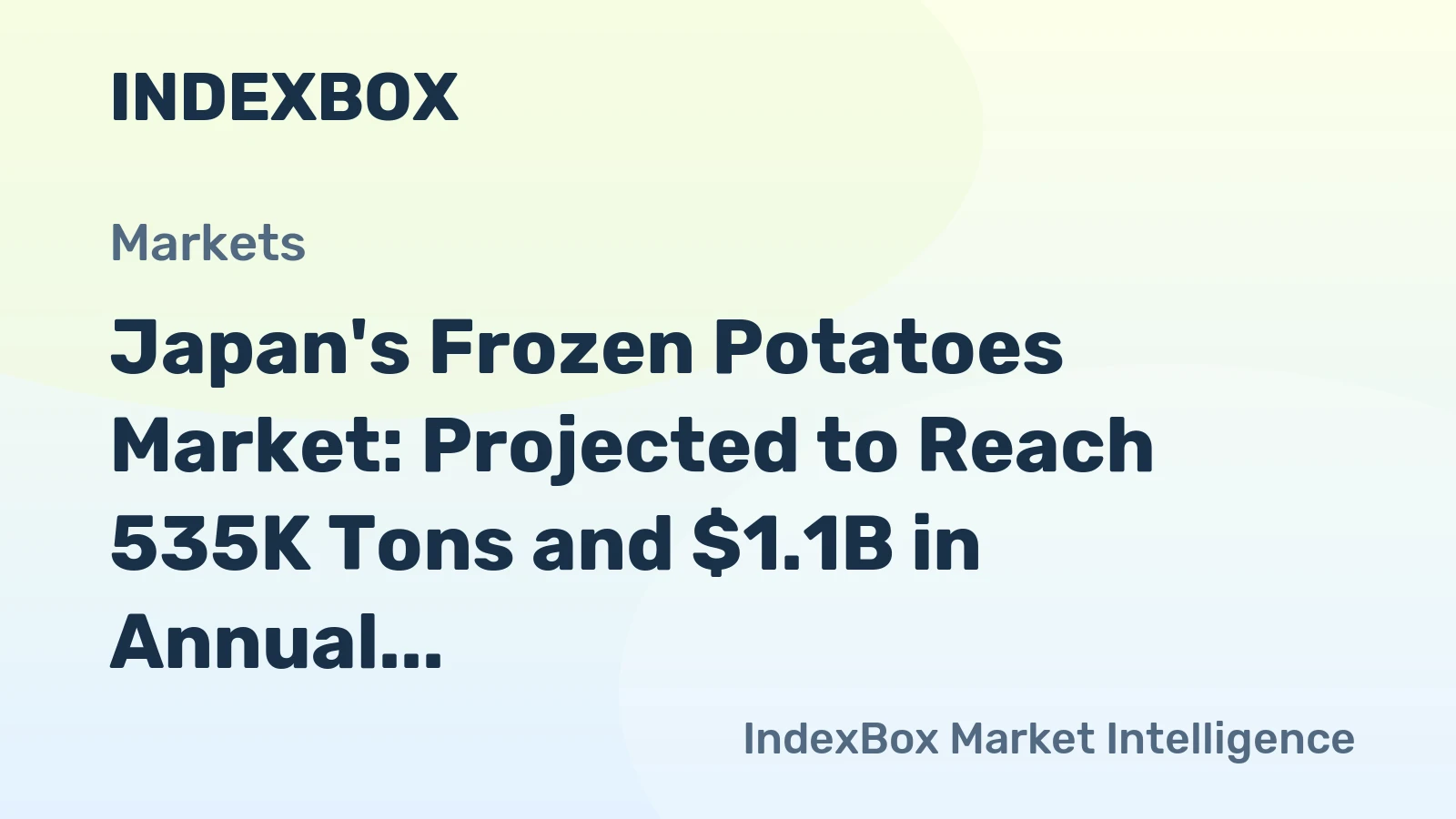 Japan's Frozen Potatoes Market: Projected to Reach 535K Tons and $1.1B in Annual Consumption by 2035