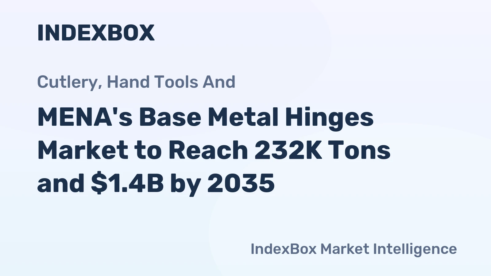 MENA's Base Metal Hinges Market to Reach 232K Tons and $1.4B by 2035