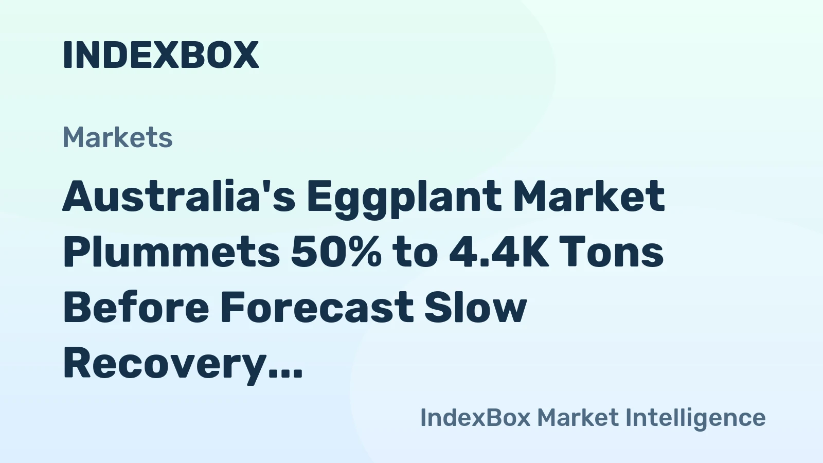 Australia's Eggplant Market Plummets 50% to 4.4K Tons Before Forecast Slow Recovery