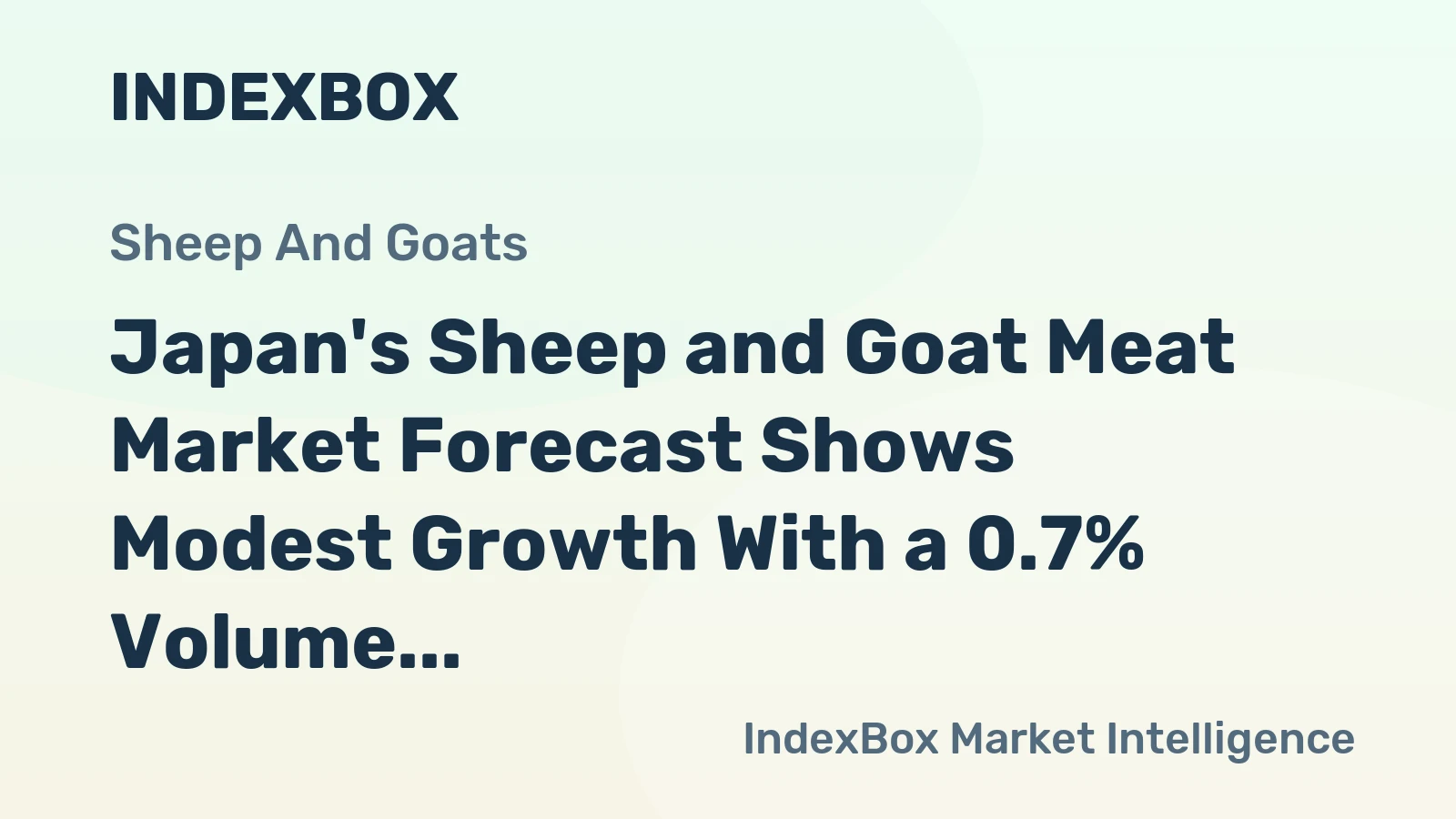 Japan's Sheep and Goat Meat Market Forecast Shows Modest Growth With a 0.7% Volume CAGR