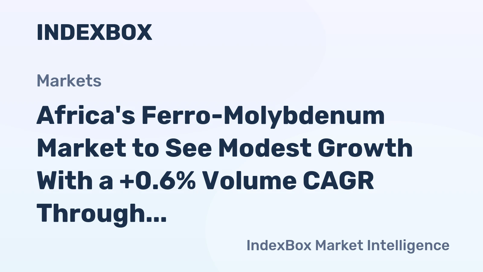 Africa's Ferro-Molybdenum Market to See Modest Growth With a +0.6% Volume CAGR Through 2035