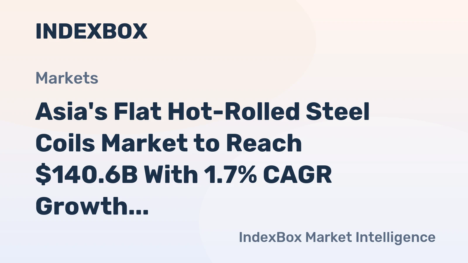 Asia's Flat Hot-Rolled Steel Coils Market to Reach $140.6B With 1.7% CAGR Growth