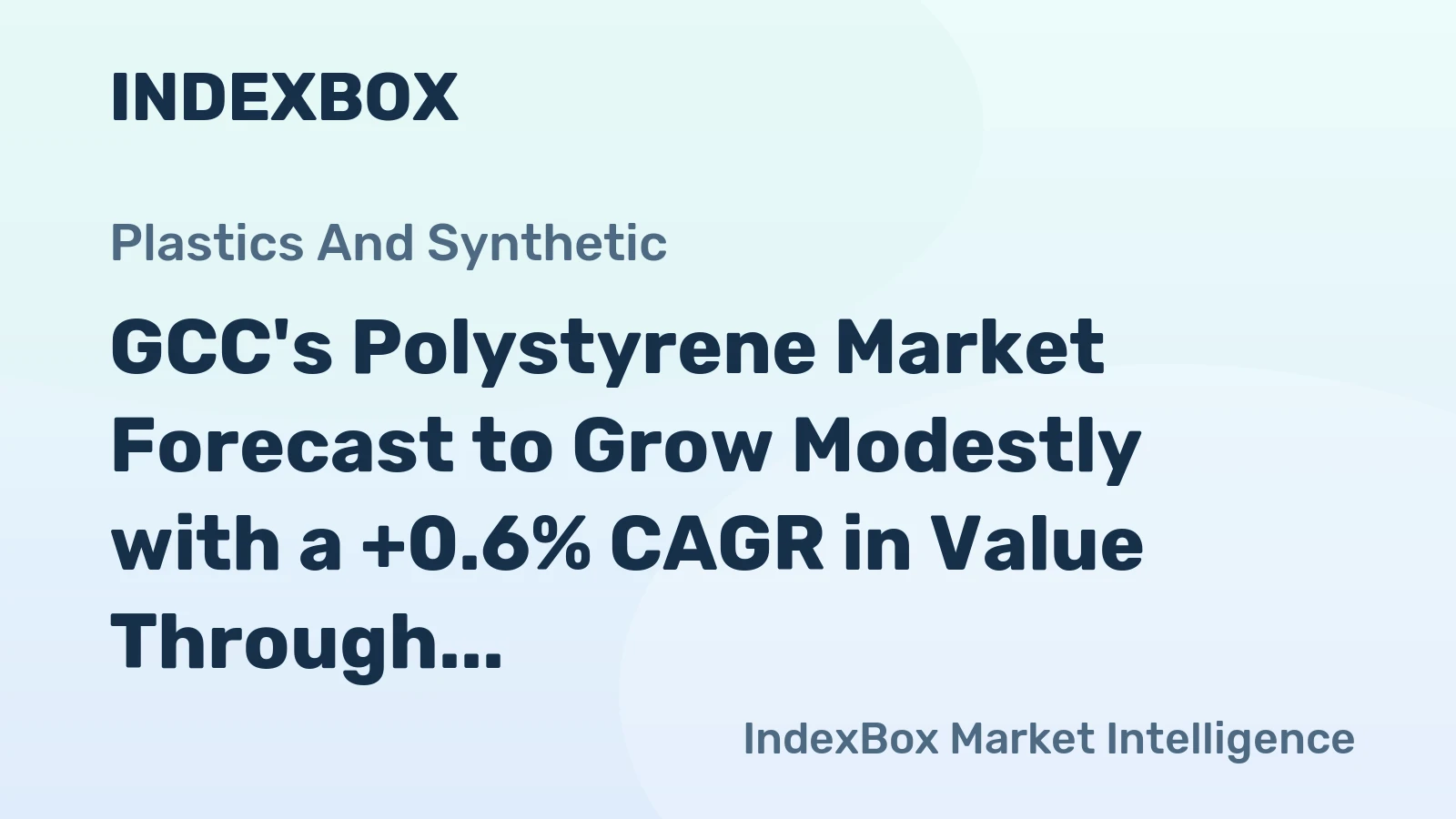 GCC's Polystyrene Market Forecast to Grow Modestly with a +0.6% CAGR in Value Through 2035