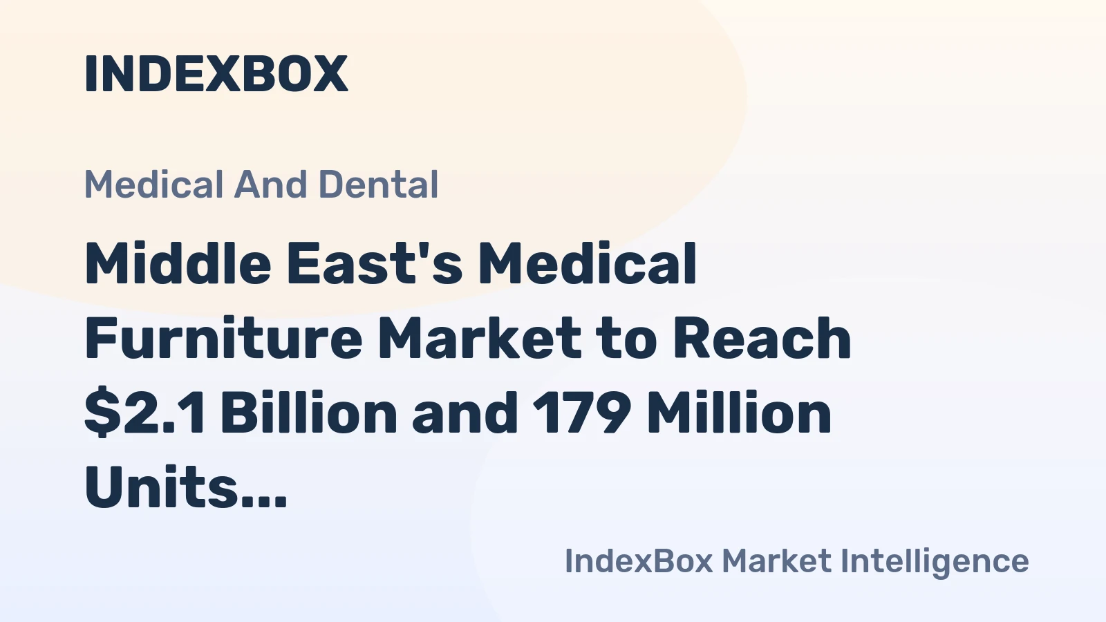 Middle East's Medical Furniture Market to Reach $2.1 Billion and 179 Million Units by 2035