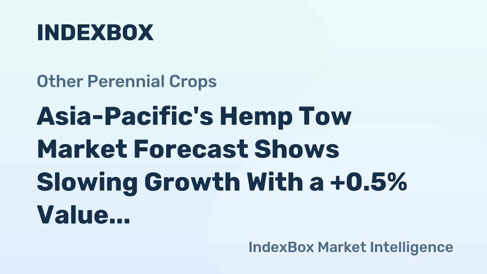 Asia-Pacific's Hemp Tow Market Forecast Shows Slowing Growth With a +0.5% Value CAGR