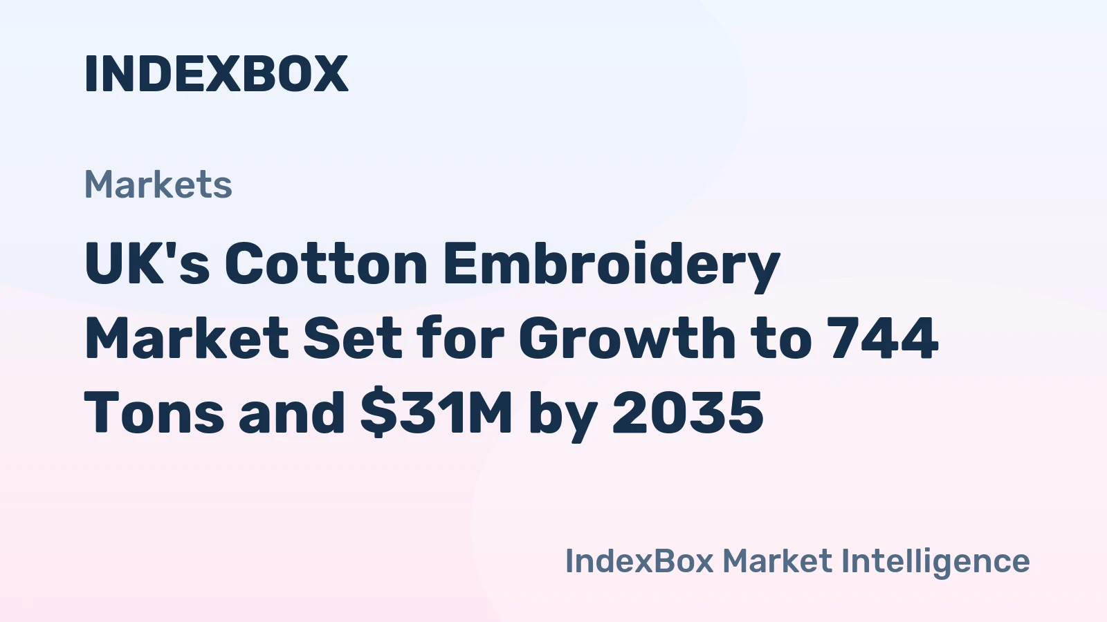 UK's Cotton Embroidery Market Set for Growth to 744 Tons and $31M by 2035