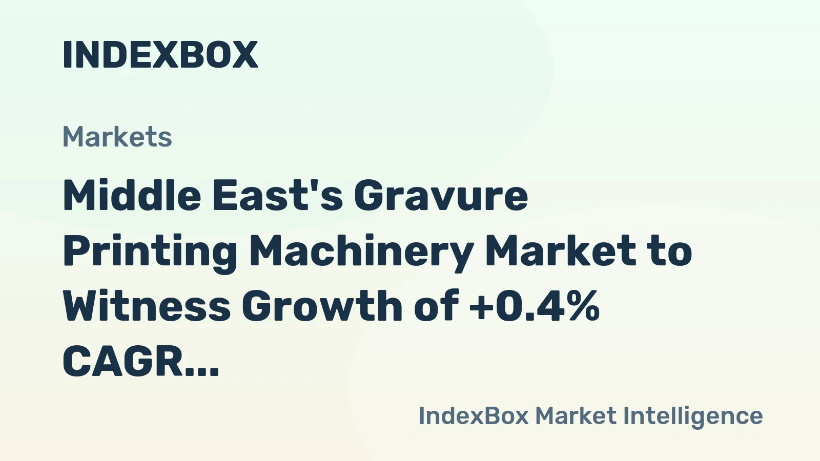 Middle East's Gravure Printing Machinery Market to Witness Growth of +0.4% CAGR from 2024 to 2035