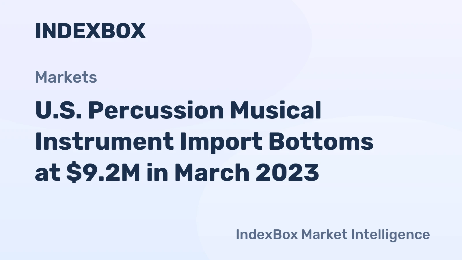 U.S. Percussion Musical Instrument Import Bottoms at $9.2M in March 2023