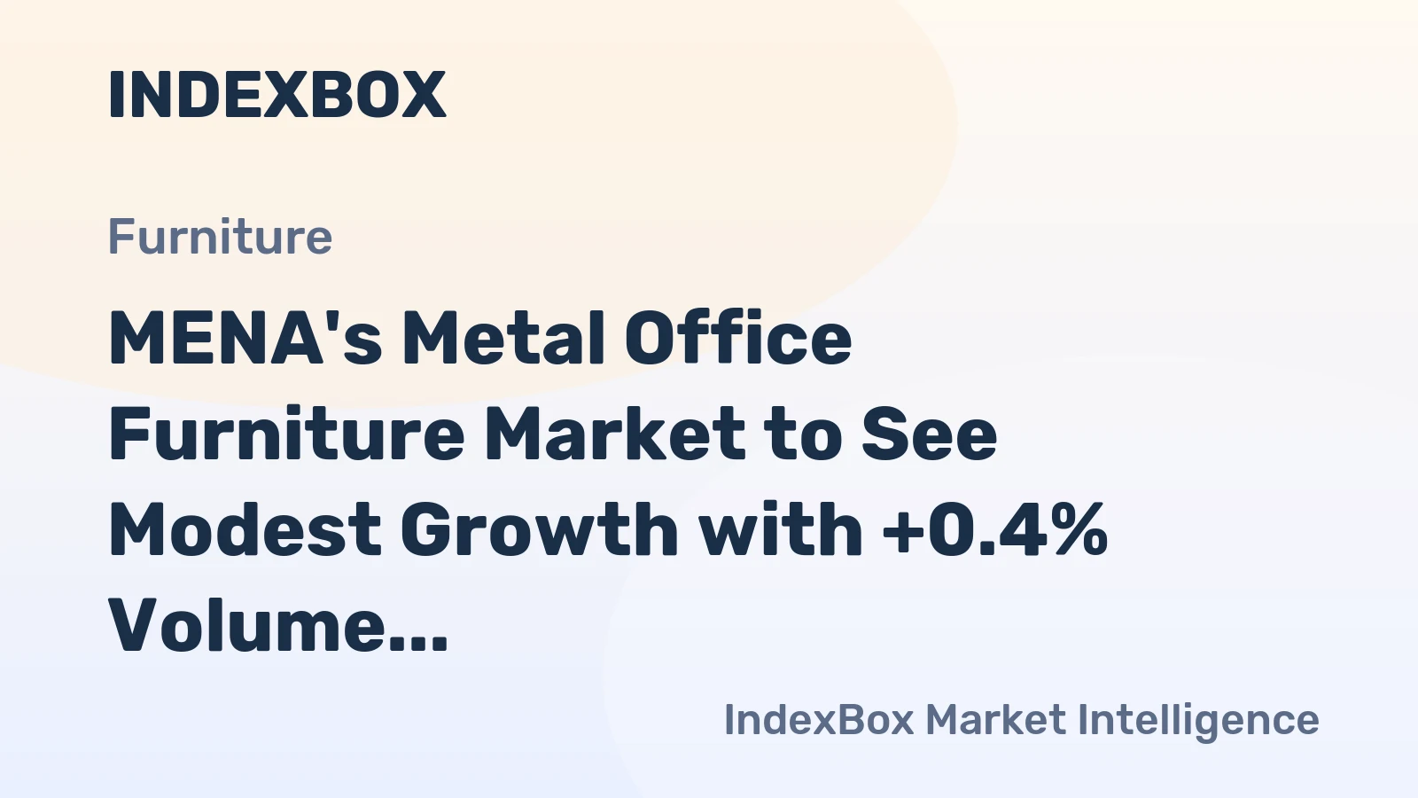 MENA's Metal Office Furniture Market to See Modest Growth with +0.4% Volume CAGR Through 2035