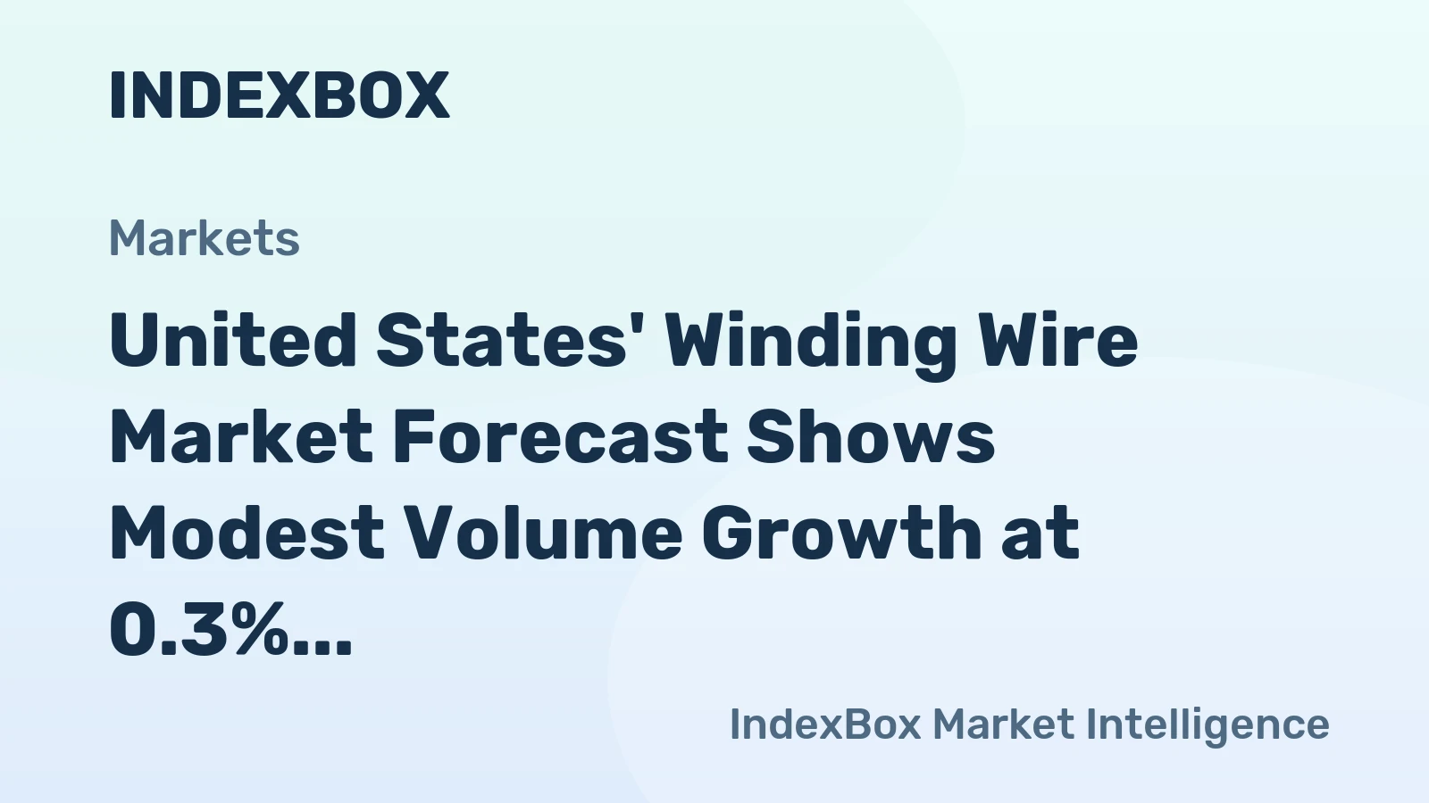 United States' Winding Wire Market Forecast Shows Modest Volume Growth at 0.3% CAGR Through 2035