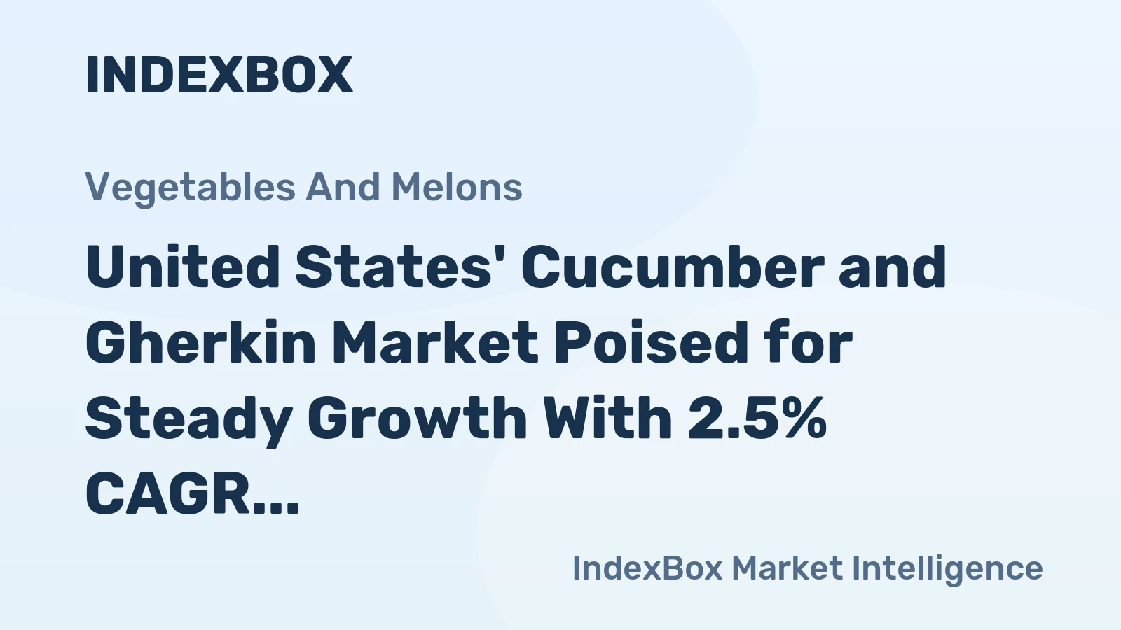 United States' Cucumber and Gherkin Market Poised for Steady Growth With 2.5% CAGR in Value Through 2035
