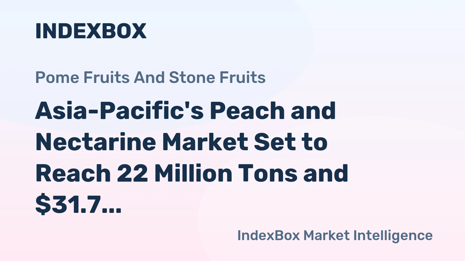 Asia-Pacific's Peach and Nectarine Market Set to Reach 22 Million Tons and $31.7 Billion by 2035
