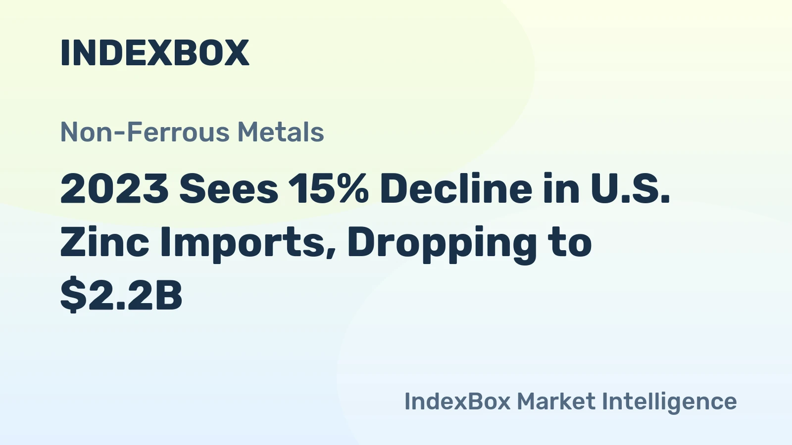 2023 Sees 15% Decline in U.S. Zinc Imports, Dropping to $2.2B