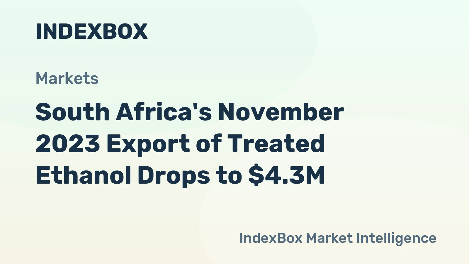 South Africa's November 2023 Export of Treated Ethanol Drops to $4.3M