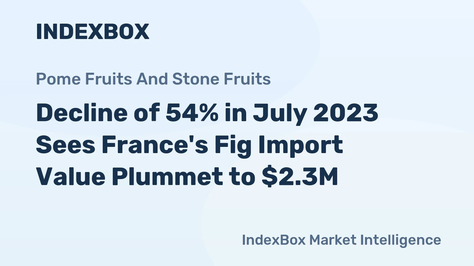 Decline of 54% in July 2023 Sees France's Fig Import Value Plummet to $2.3M.
