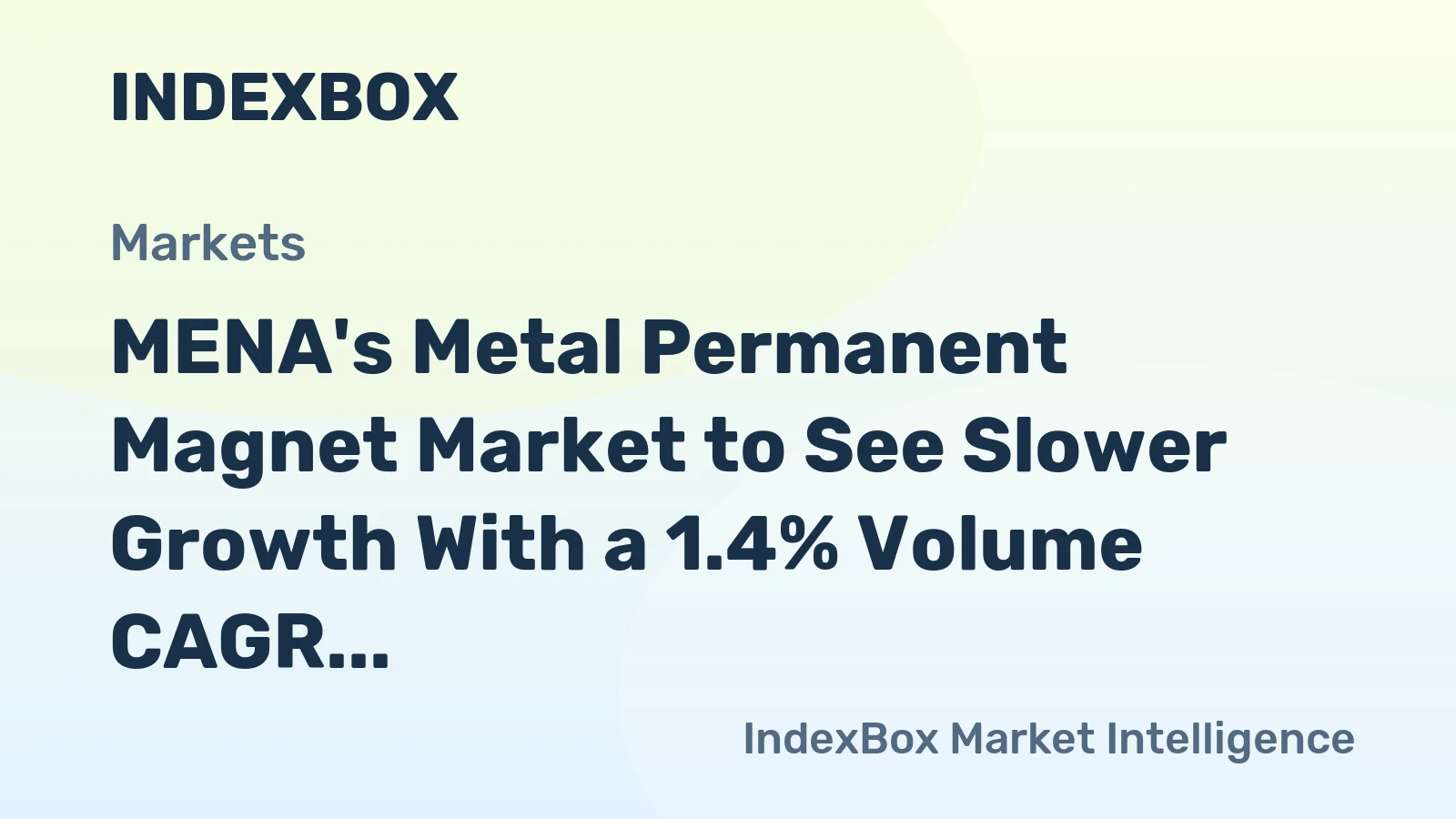 MENA's Metal Permanent Magnet Market to See Slower Growth With a 1.4% Volume CAGR Through 2035