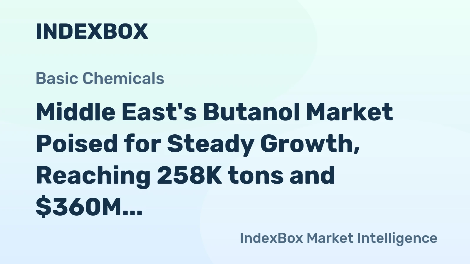 Middle East's Butanol Market Poised for Steady Growth, Reaching 258K tons and $360M by 2035