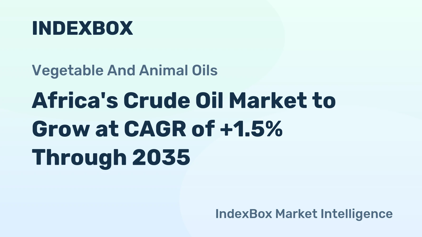 Africa's Crude Oil Market to Grow at CAGR of +1.5% Through 2035