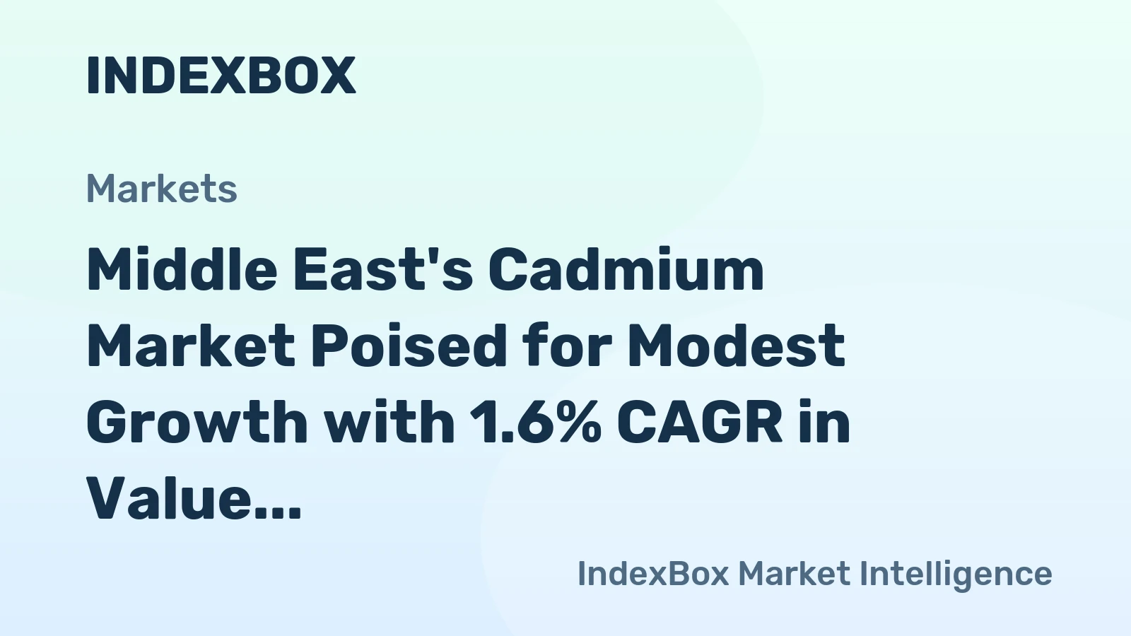 Middle East's Cadmium Market Poised for Modest Growth with 1.6% CAGR in Value