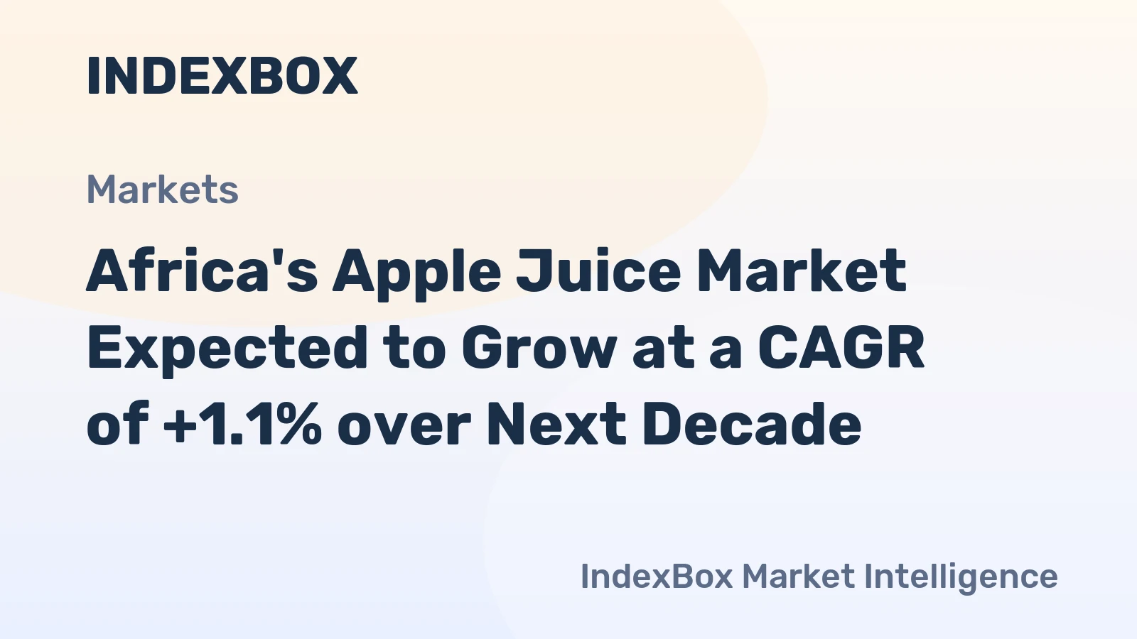 Africa's Apple Juice Market Expected to Grow at a CAGR of +1.1% over Next Decade