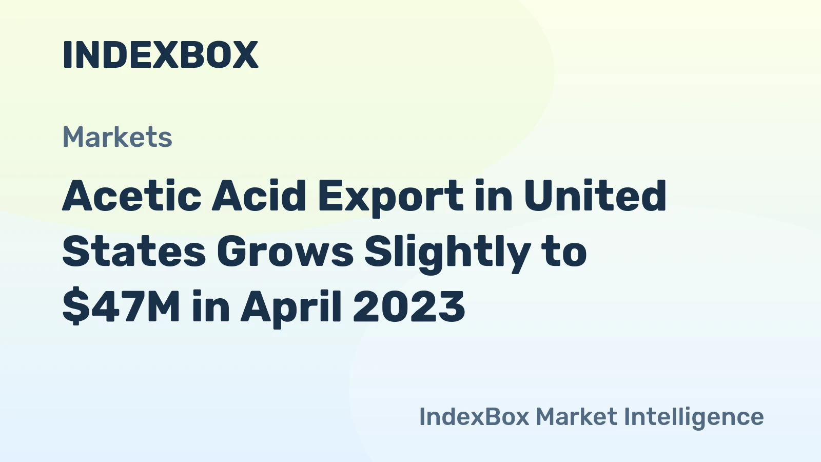 Acetic Acid Export in United States Grows Slightly to $47M in April 2023
