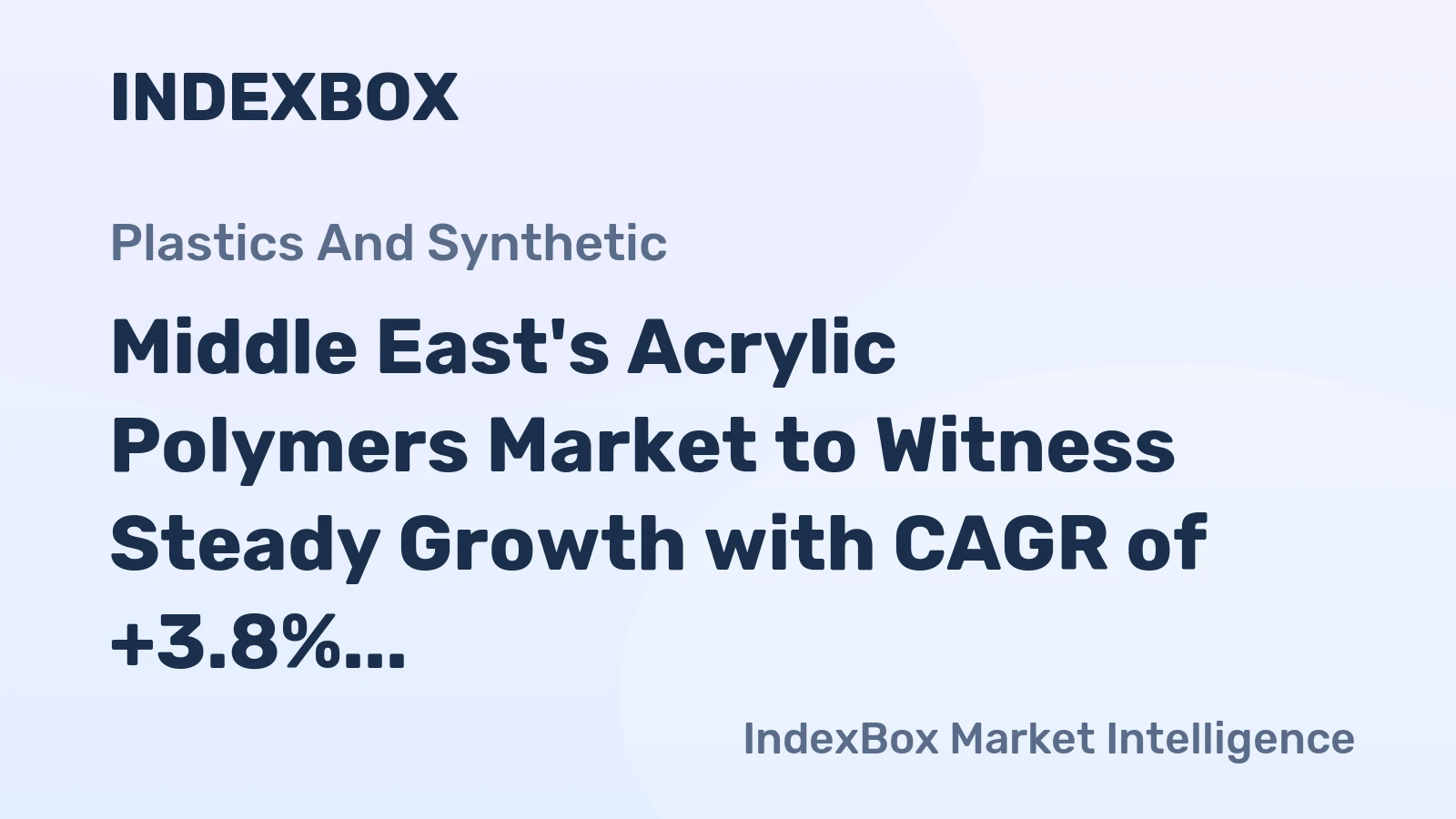 Middle East's Acrylic Polymers Market to Witness Steady Growth with CAGR of +3.8% from 2024-2035, Reaching 1.5M Tons