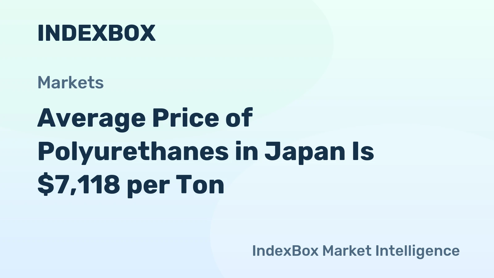 Average Price of Polyurethanes in Japan Is $7,118 per Ton.